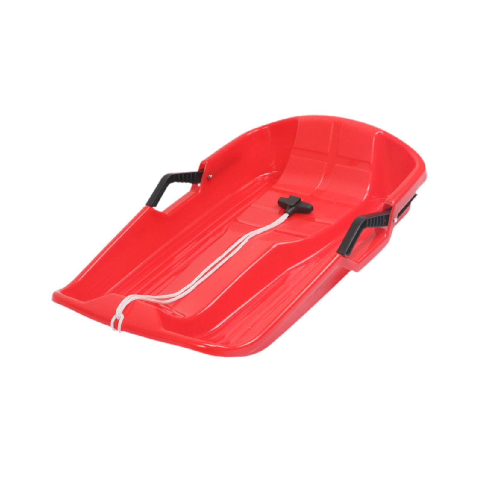 (Red, 65 x40 x13 cm) Snow Sled Snowboard Sleigh Slider With Pull Rope ...