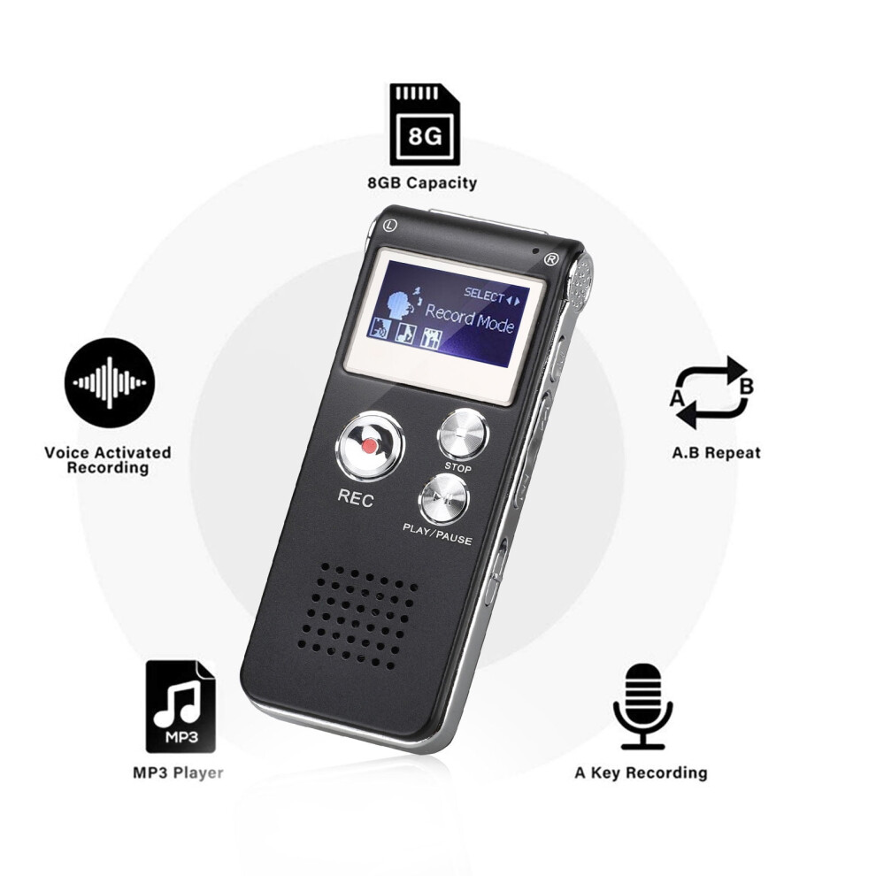 Enregistreur vocal numérique, son clair aux formats MP3 et WAV, gain ...