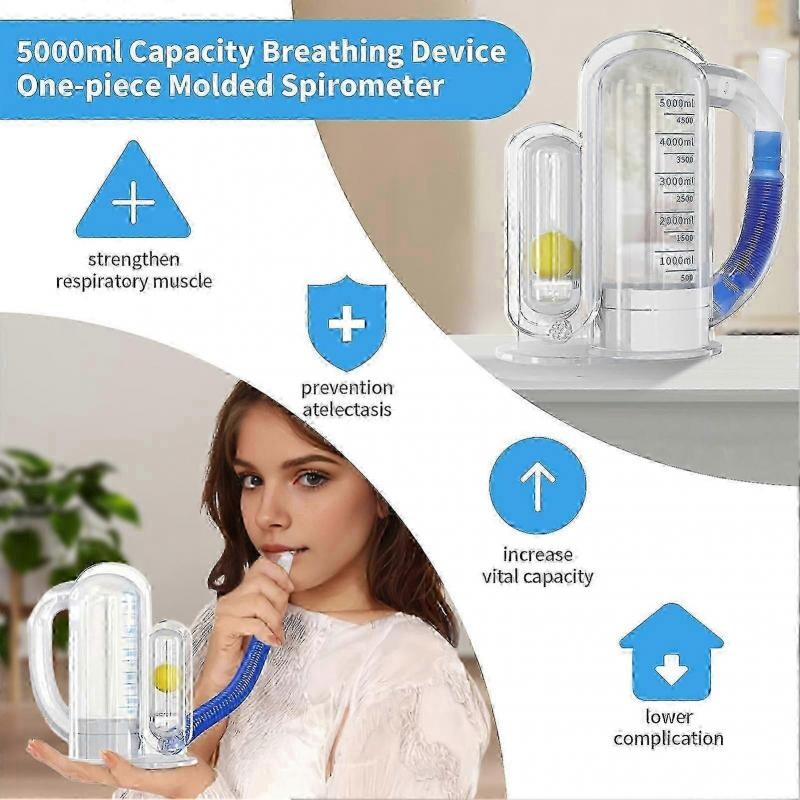 Incentive Spirometer 5000ML Volume Measurement with Flow Rate Indicator ...