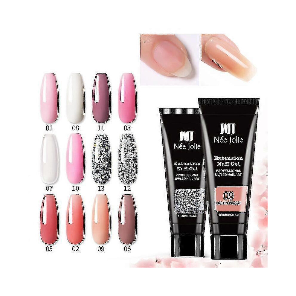 Poly Gel Nail Kit, Gel Nail Extension Kit for Beginners with Everything ...