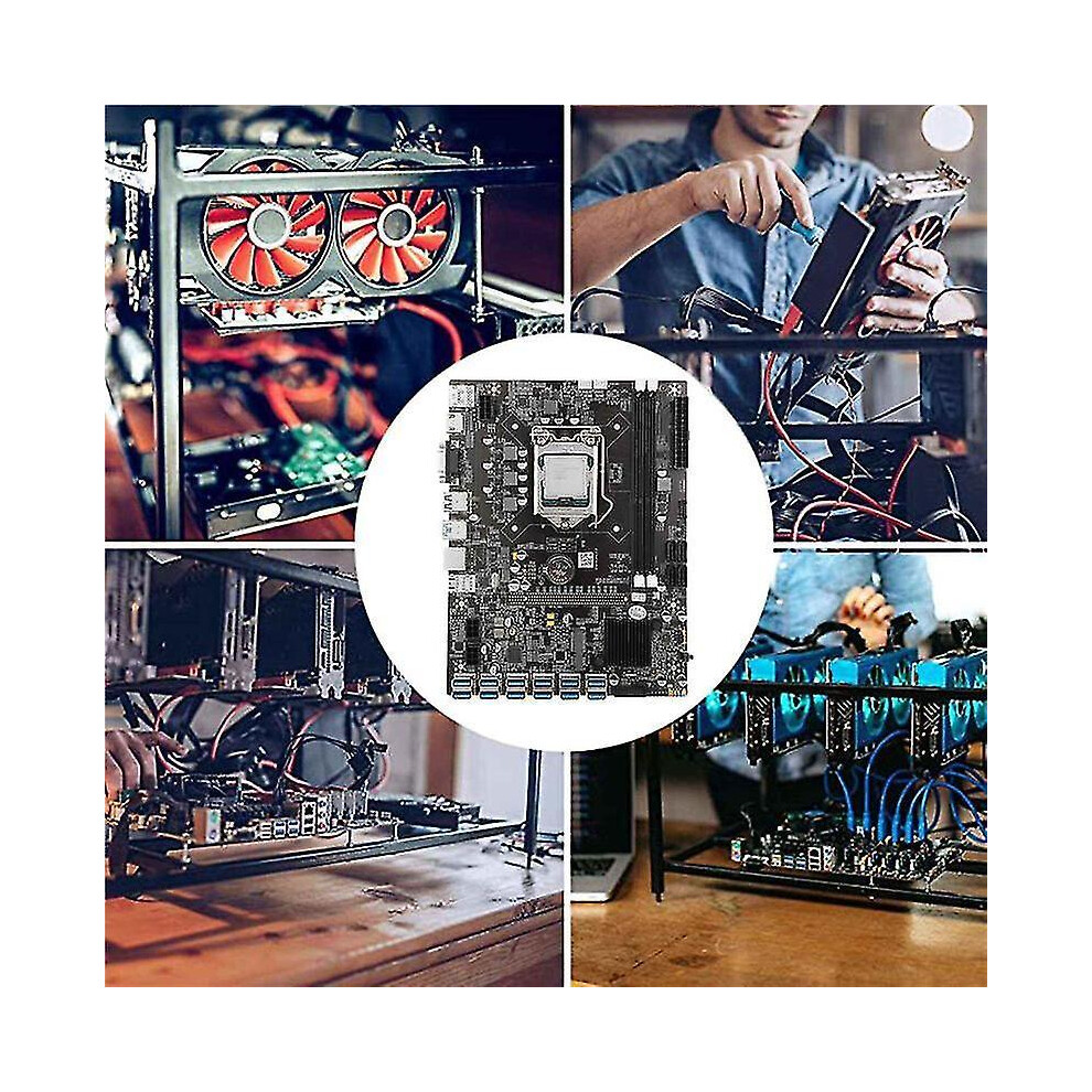 B75 12gpu Btc Miner Mboard+cpu+fan+ Grease/pad+sata Cable+s Cable ...