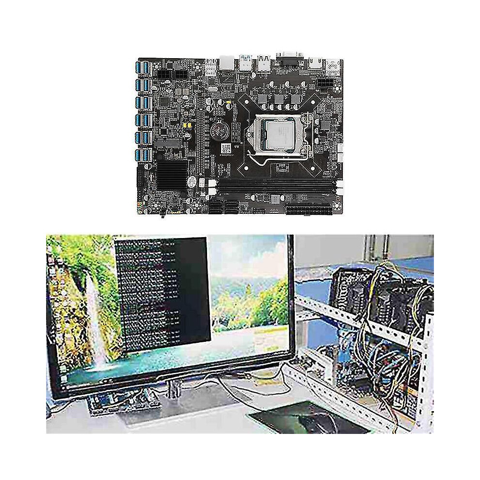B75 12gpu Btc Miner Mboard+cpu+fan+ Grease/pad+sata Cable+s Cable ...
