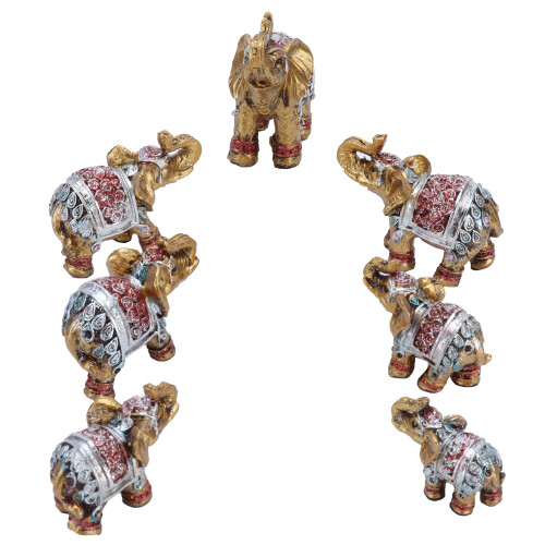 Décoration éléphant rétro dorée, statues porte-bonheur et prospérité ...