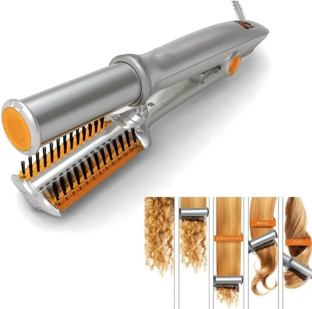 Fer à lisser 2 en 1 professionnel avec brosse intégrée | Fers à boucler ...