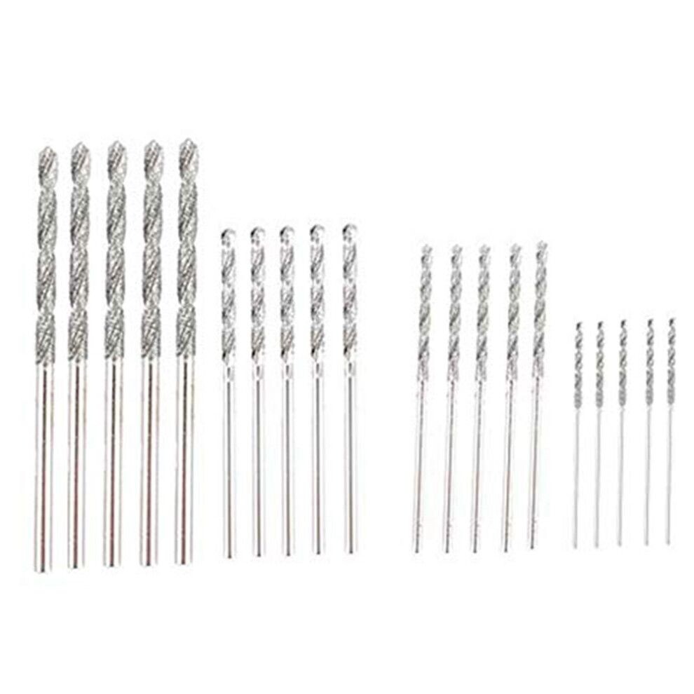Diamantbohrer-Set, 20-teilig, 4 Größen: 1 mm, 1,5 mm, 2 mm, 2,5 mm ...