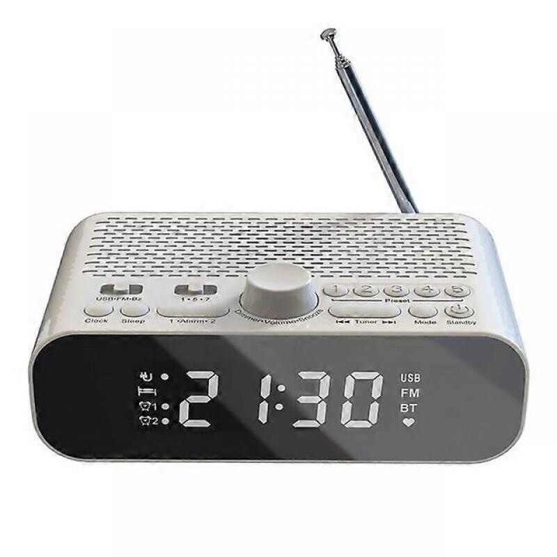 FM Clock Radio with Bluetooth Streaming Play LED Display Dual Alarm ...
