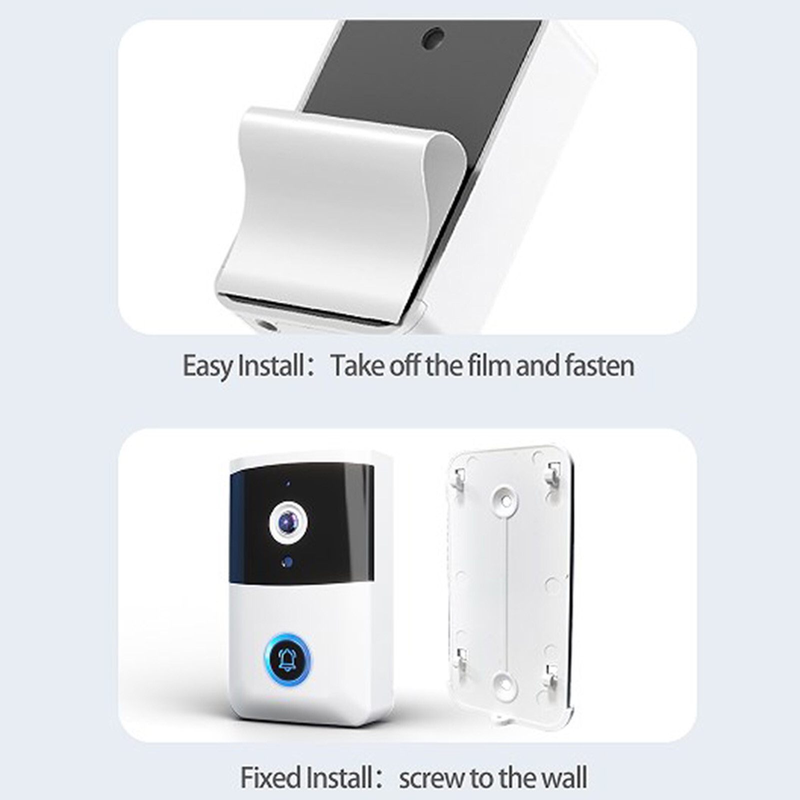 Sonnette vidéo intelligente sans fil i5, WiFi 2,4 G, Vision nocturne ...