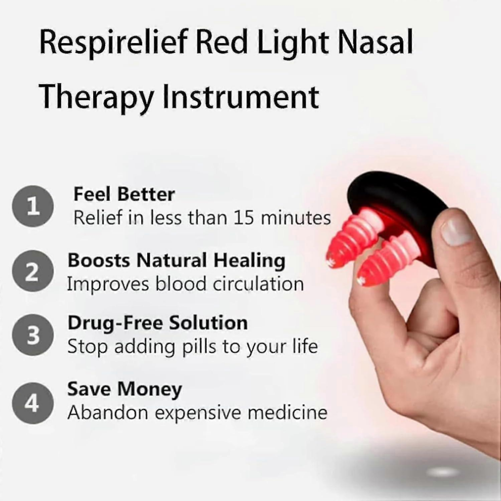 RespiRelief Red Light Nasal Therapy Instrument, Red Light Therapy for ...