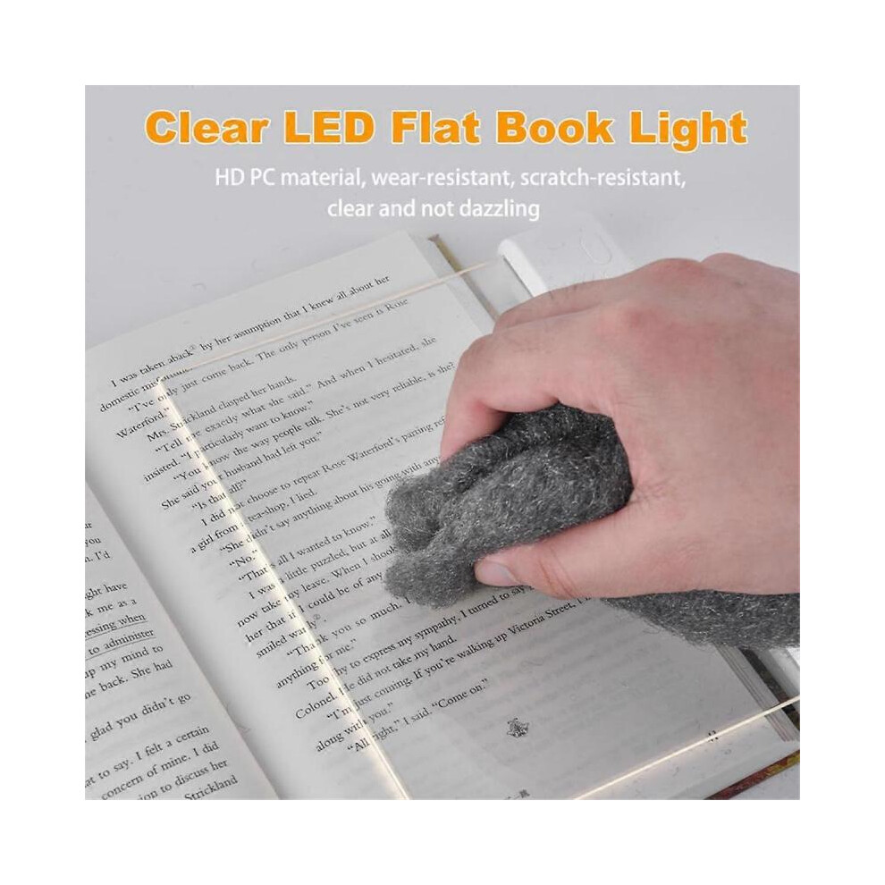Book Light, Rechargeable Clear LED Flat Reading Light Pink on OnBuy