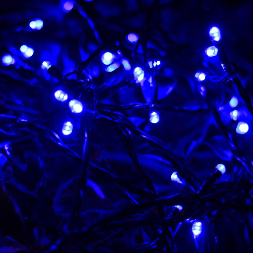 Guirlande lumineuse solaire décorative, 200 LED bleues pour jardins ...