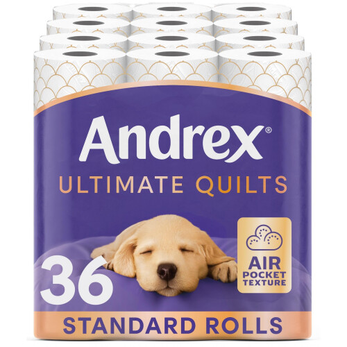 Andrex Ultimate Quilts Toilet Tissue 36 Rolls Air Pocket Technology for ...
