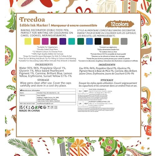 Edible Food Colouring Pens 12PcsDual Sided Food Grade Icing Pens and ...