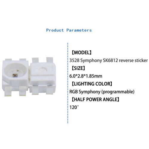 500PCS SK6812 -E RGB (Similar WS2812B) SK6812 3228 SMD Pixels LED Chip ...