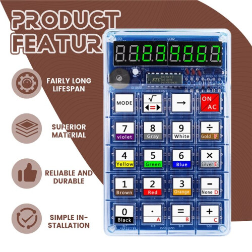 DIY Calculator Kit LED Display Calculator Electronic Making with ...