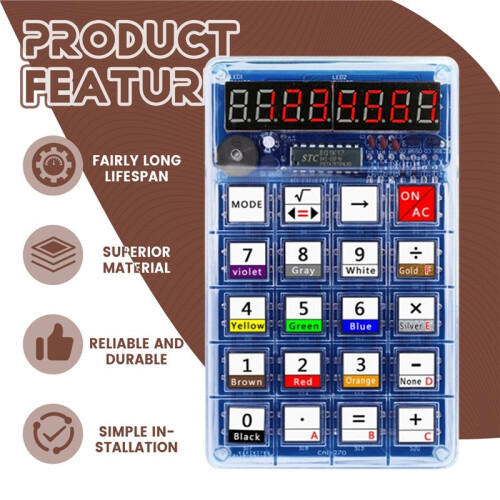 DIY Calculator Kit LED Display Calculator Electronic Making with ...