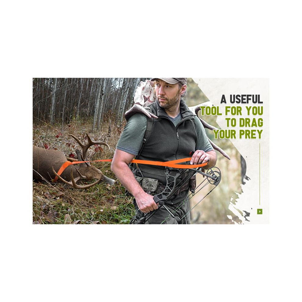 4.9Ft Deer Drag Orange Harness Deer Tow Rope Deer Drag and Harness Deer ...