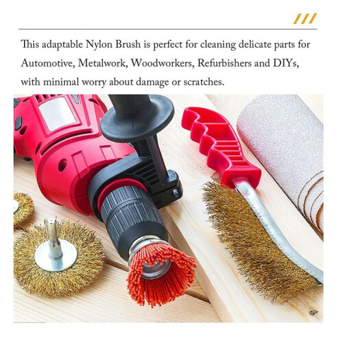 3 Piece Nylon Filament Abrasive Wire Brush Wheel & Cup Brush Set with 1 ...