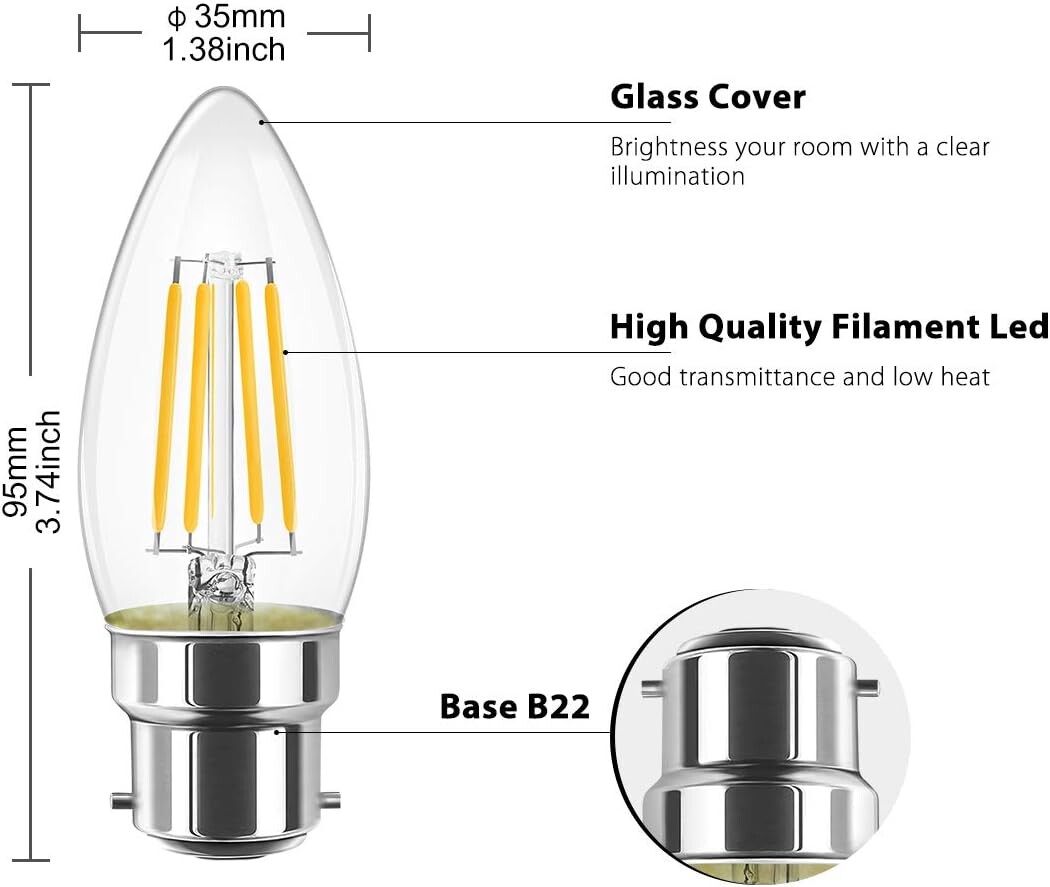 Ampoules LED candélabres au design classique pour la décoration ...