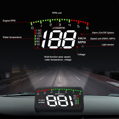 A900 Car HUD OBD RPM Meter - Display Car Accessories Multi-Display Car ...