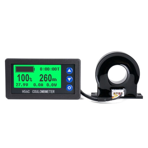 Battery Monitor Hall Coulomb Meter 8-100V 400A Lifepo4 Lead-Acid Li-Ion ...