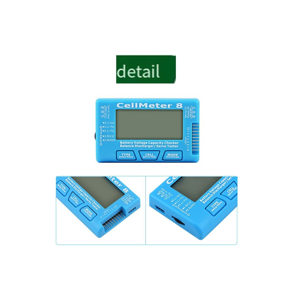 RC CellMeter-8 2-8S Battery Capacity Voltage Test Meter for LiPo Life ...