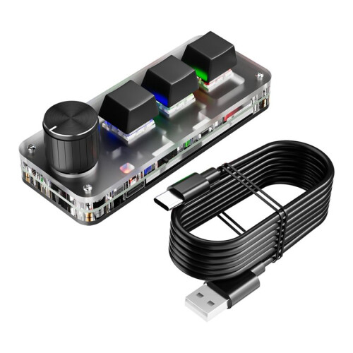 Clavier Mécanique 3 Touches 1 Bouton Macro Clavier Personnalisé ...