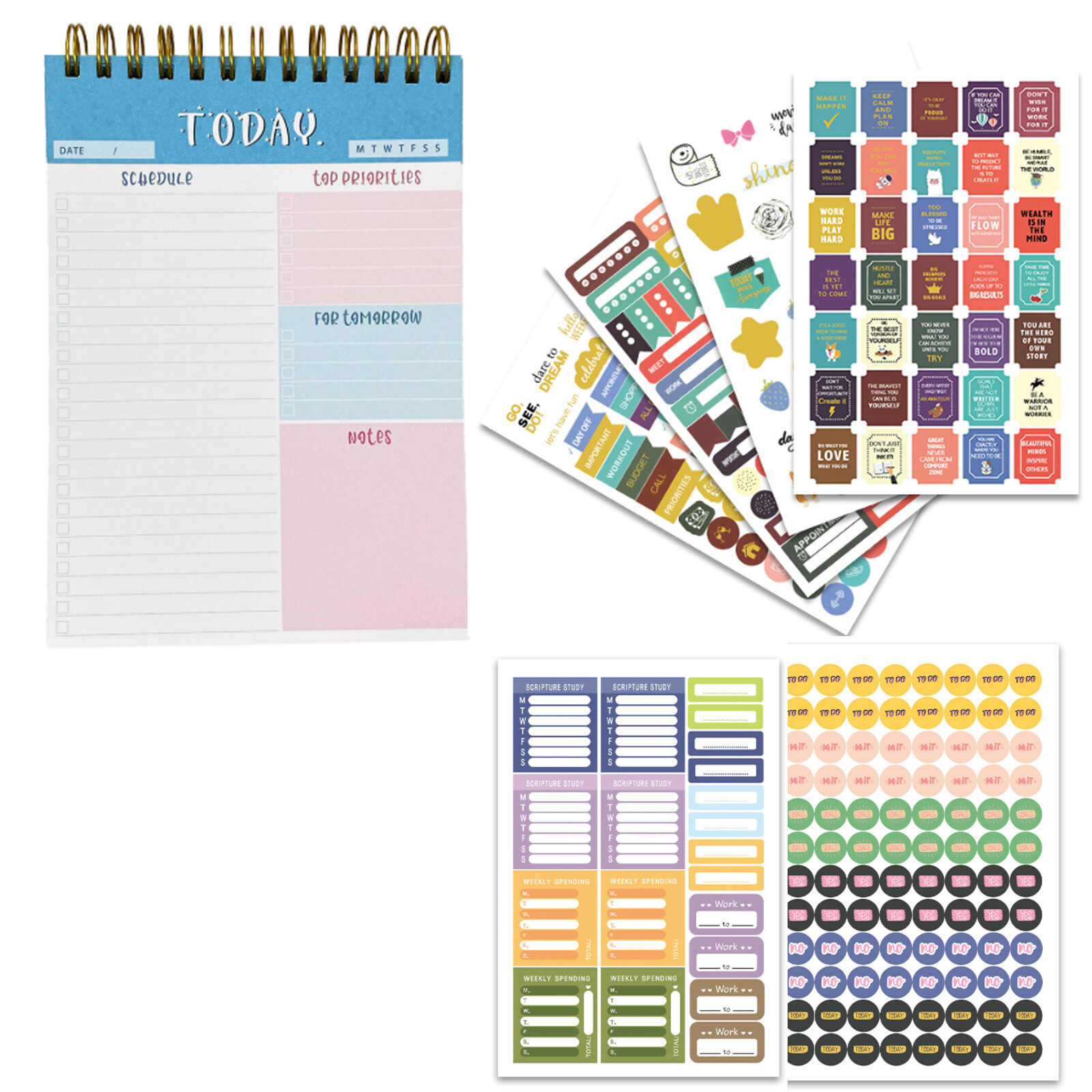 Agenda Task Master, journalier aux couleurs éclatantes, papier anti ...