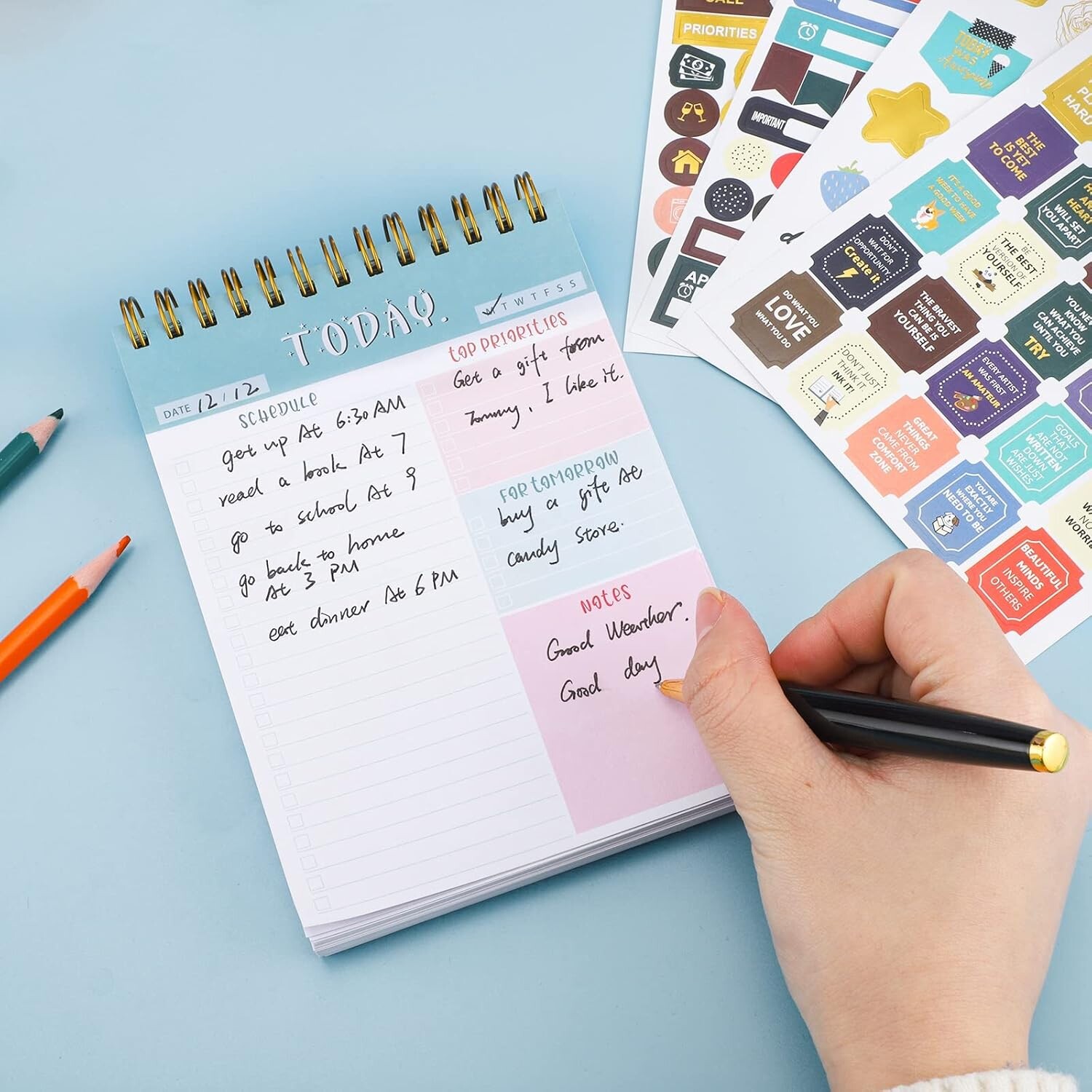 Agenda Task Master, journalier aux couleurs éclatantes, papier anti ...