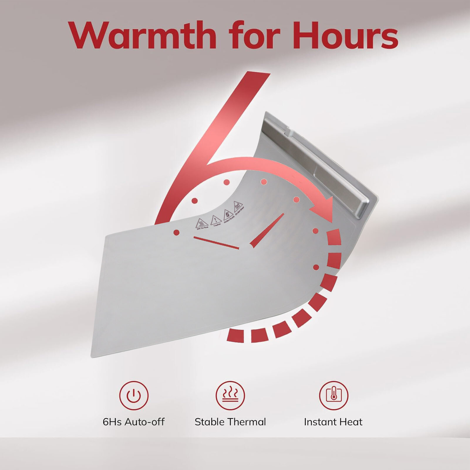 Plate chauffante électrique flexible grise 38x58 cm, contrôle tactile ...