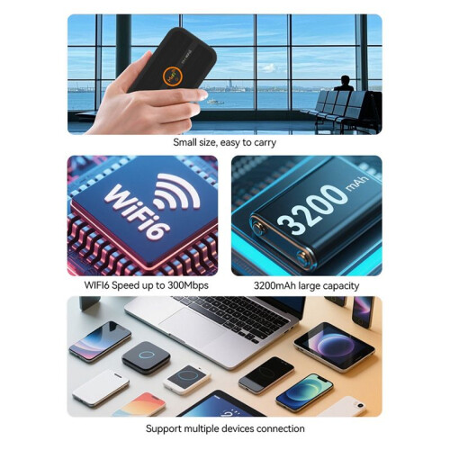 4G SIM Card Mobile Portable Wifi6 Router Wireless Internet Access Car ...