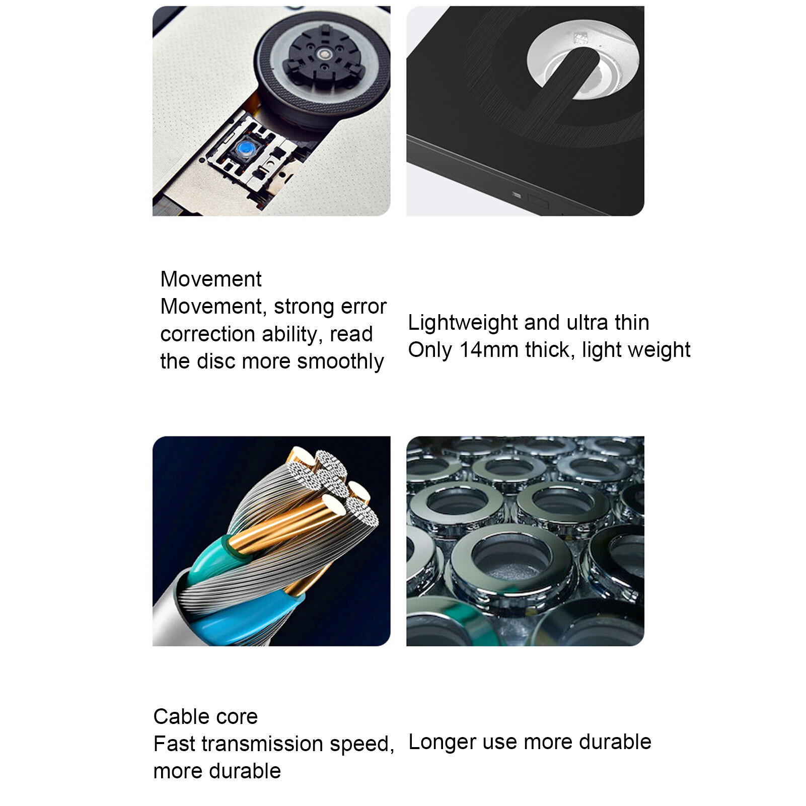 Lecteur DVD externe USB 3.0 Type-C, lecteur CD/DVD RW pour Windows, Mac ...