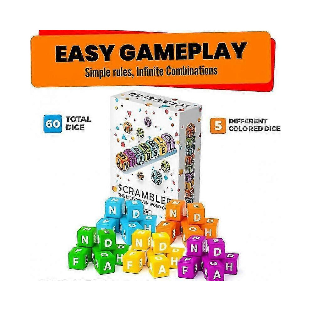 Scrambled Dice Word Game - Family Party Spelling Challenge Fast-Paced ...