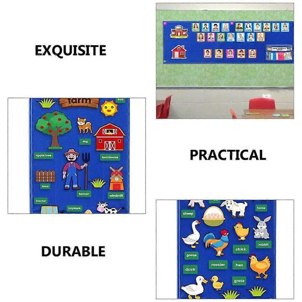 1 Set Felt Board Kids Visual Schedule Calendar Chart Kids Learning Felt ...