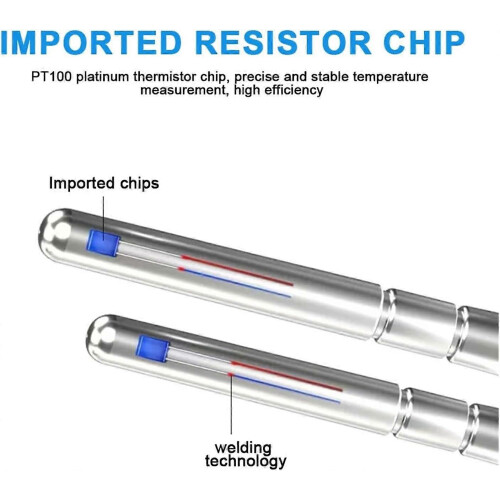 PT100 Temperature Sensor Stainless Steel RTD Probe with 0.55M Cable ...