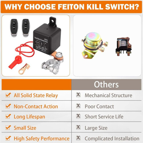 Remote Battery Disconnect 360A Starting Current Upgraded Kill for Car ...