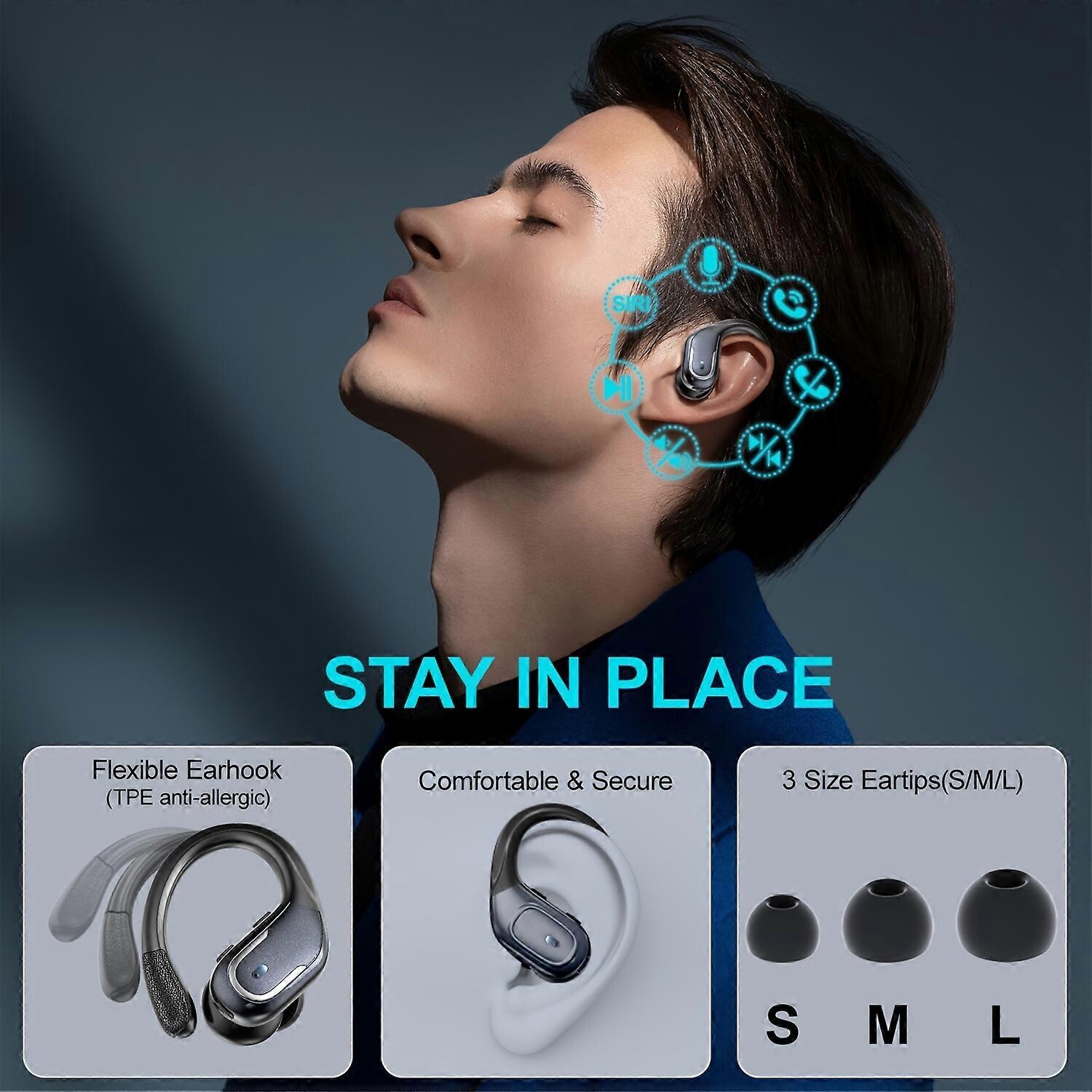 Wireless Running Earbuds with ENC Noise Cancelling Mic, BT 5.3, 3D Deep ...