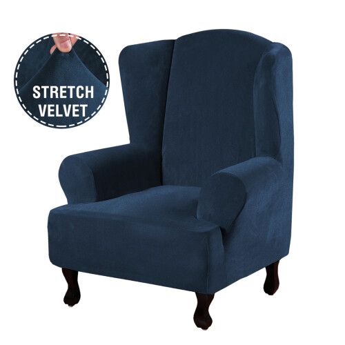 Housse élégante en velours pour fauteuil à oreilles, protection ...