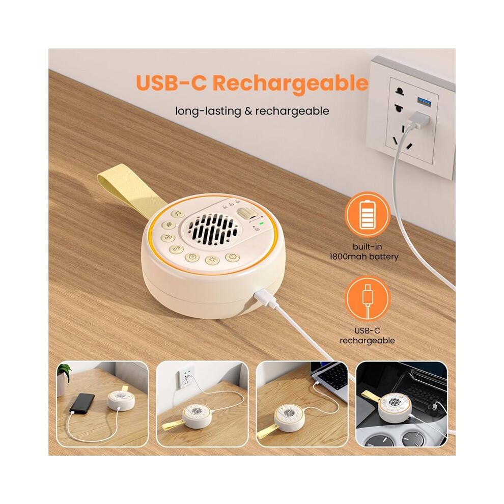 Portable White Noise Machine with 22 Soothing Sounds, Night Light ...