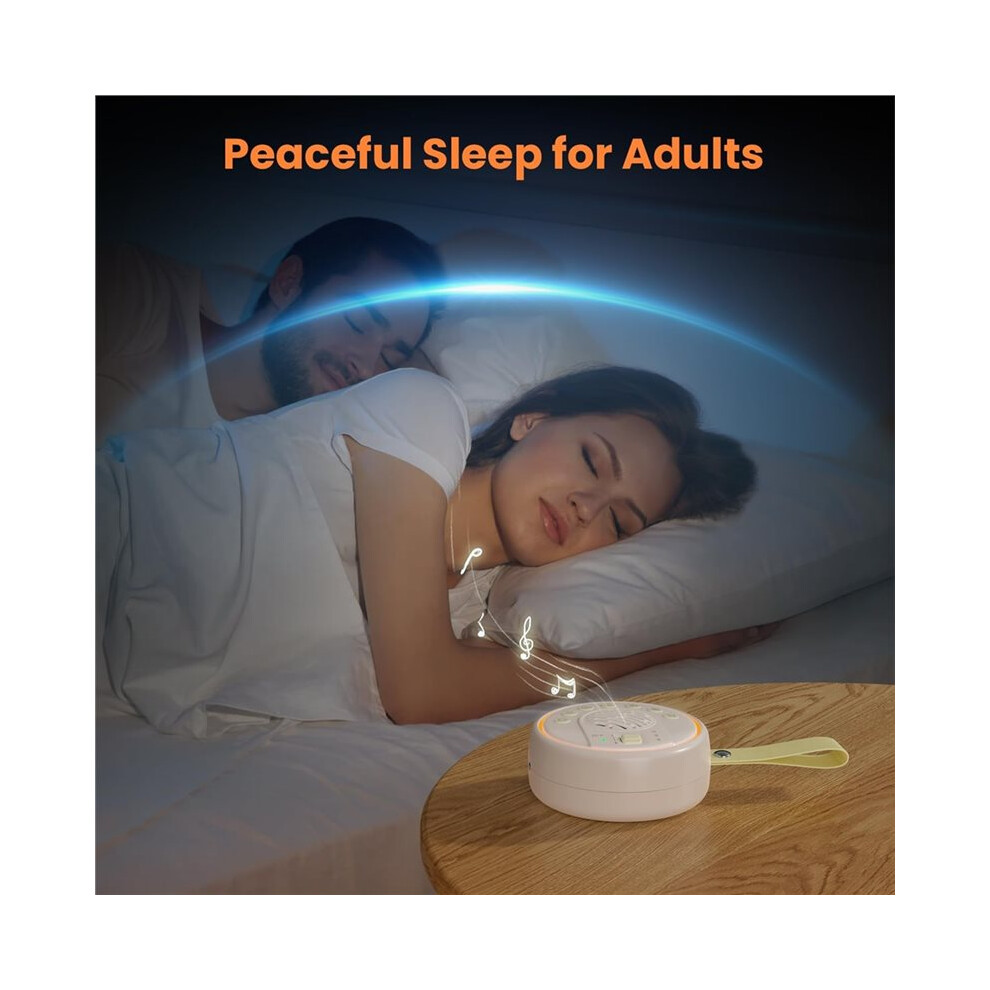 Portable White Noise Machine with 22 Soothing Sounds, Night Light ...