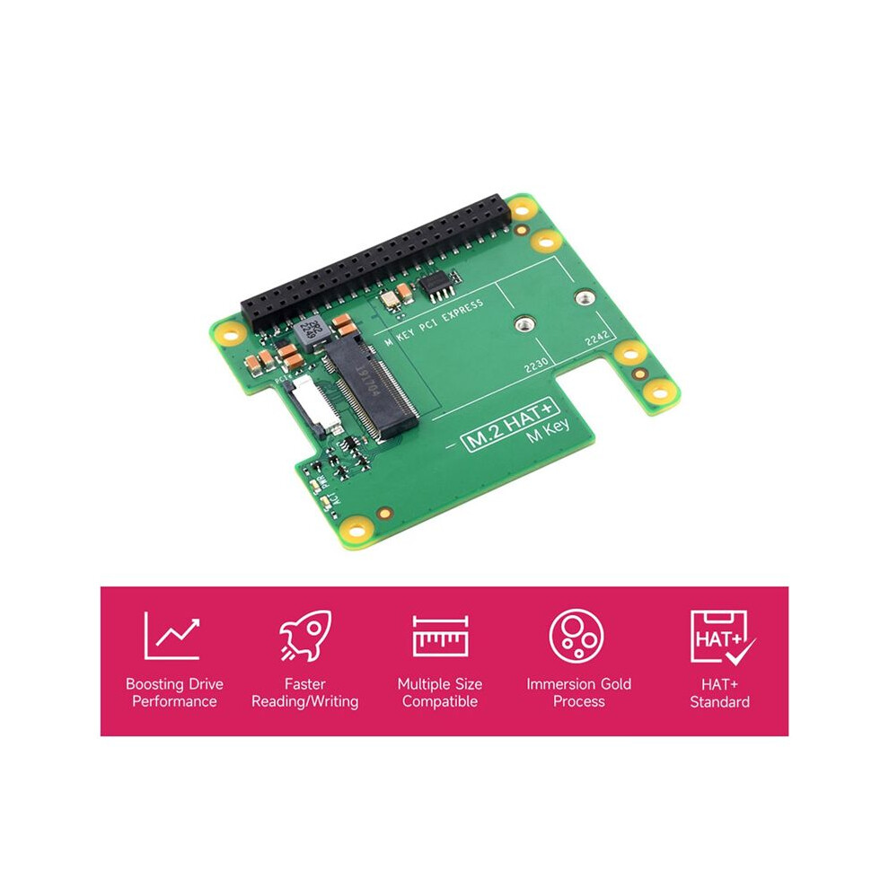 PCIe auf M.2 HAT+für Raspberry Pi 5 Gen2 Gen3 M.2 NVME SSD 2230/2242 M ...
