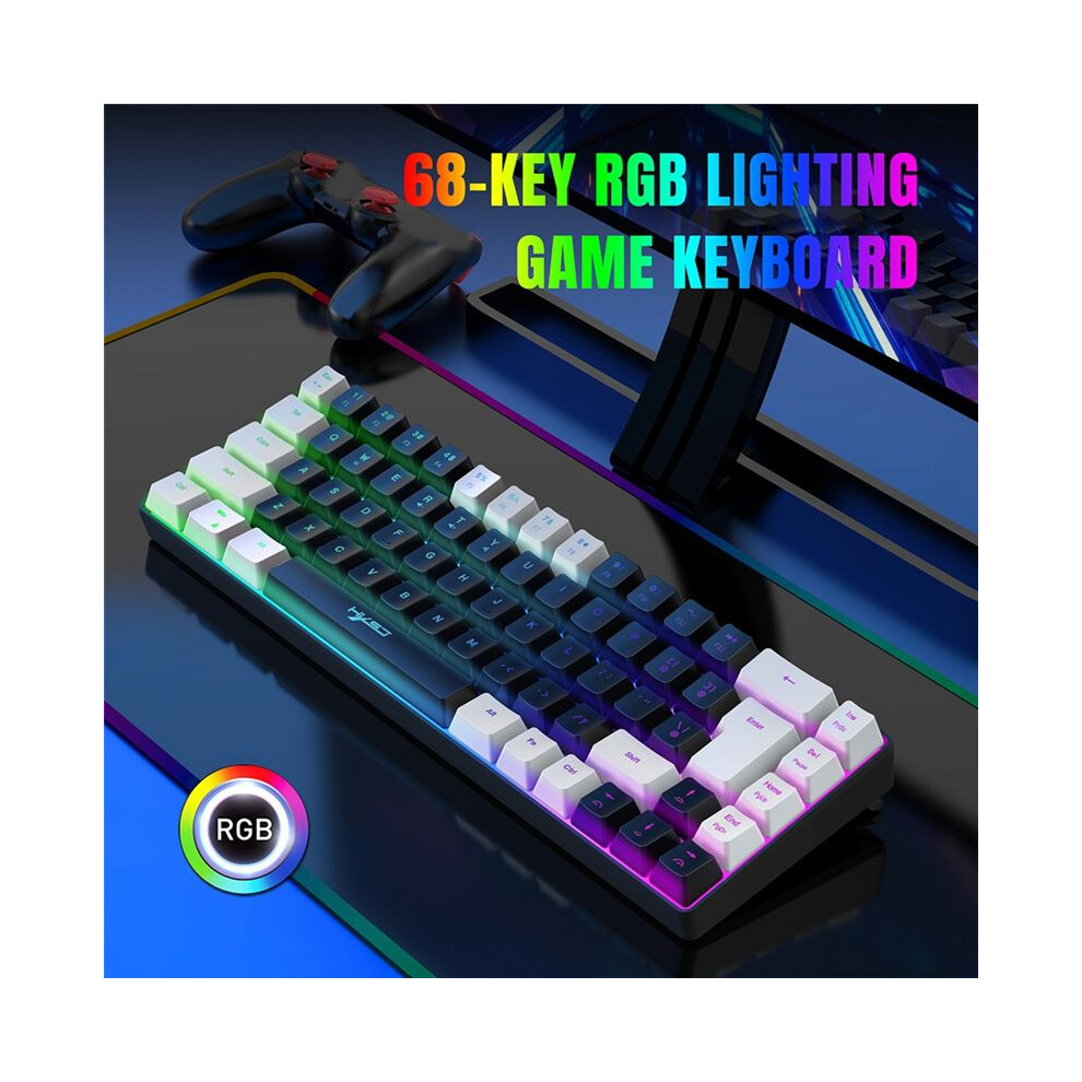 HXSJ Clavier Mécanique 68 Touches Combo Souris et Clavier de Jeu ...