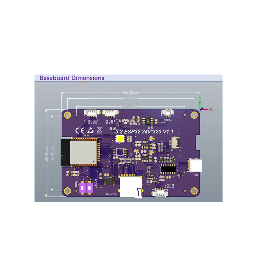 3,2 Inch Resistieve ESP32-Ontwikkelkaart, Intelligent Display, WiFi MCU ...