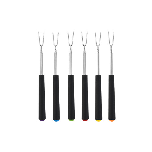 Telescopic Barbecue Stick Stainless Steel Meat Fork Ergonomic Plastic ...