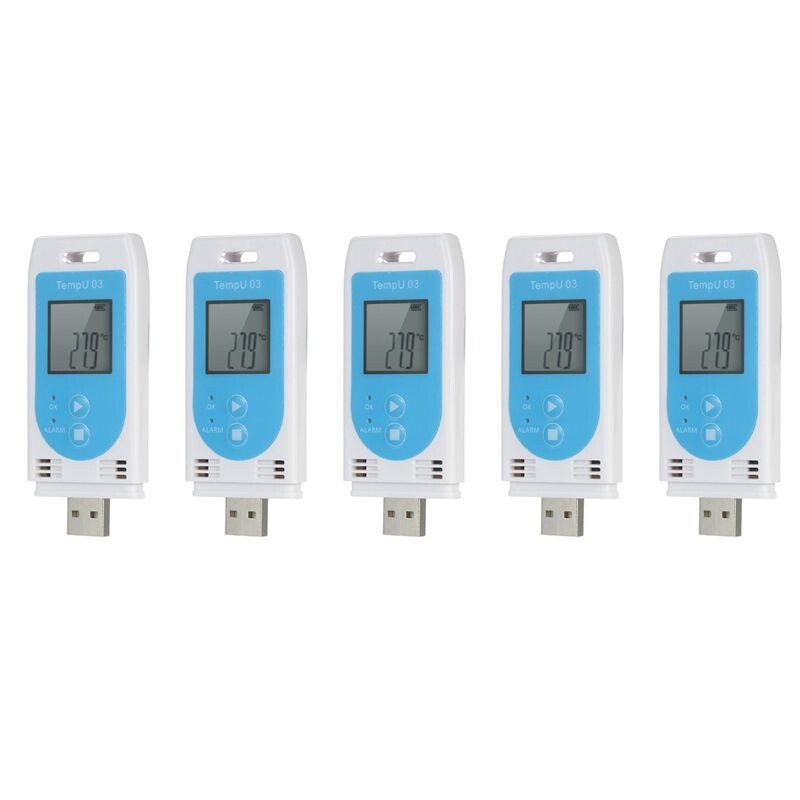 5X TempU 03 USB Temperature Humidity Data Logger Reusable RH TEMP Datalogger Recorder Humiture ...