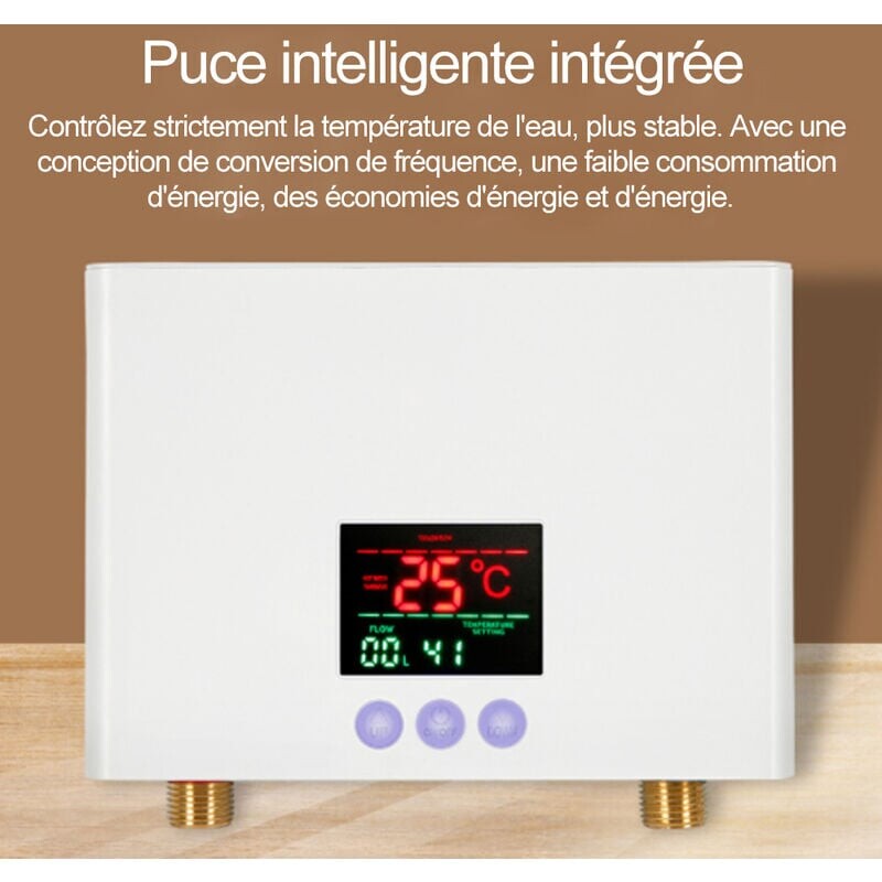 Chauffe-eau instantané à affichage LED, écoénergétique et doté de ...