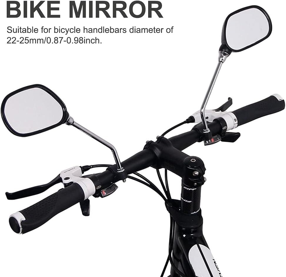 Rétroviseur de guidon de vélo en verre plat HD transparent, pivotant à ...