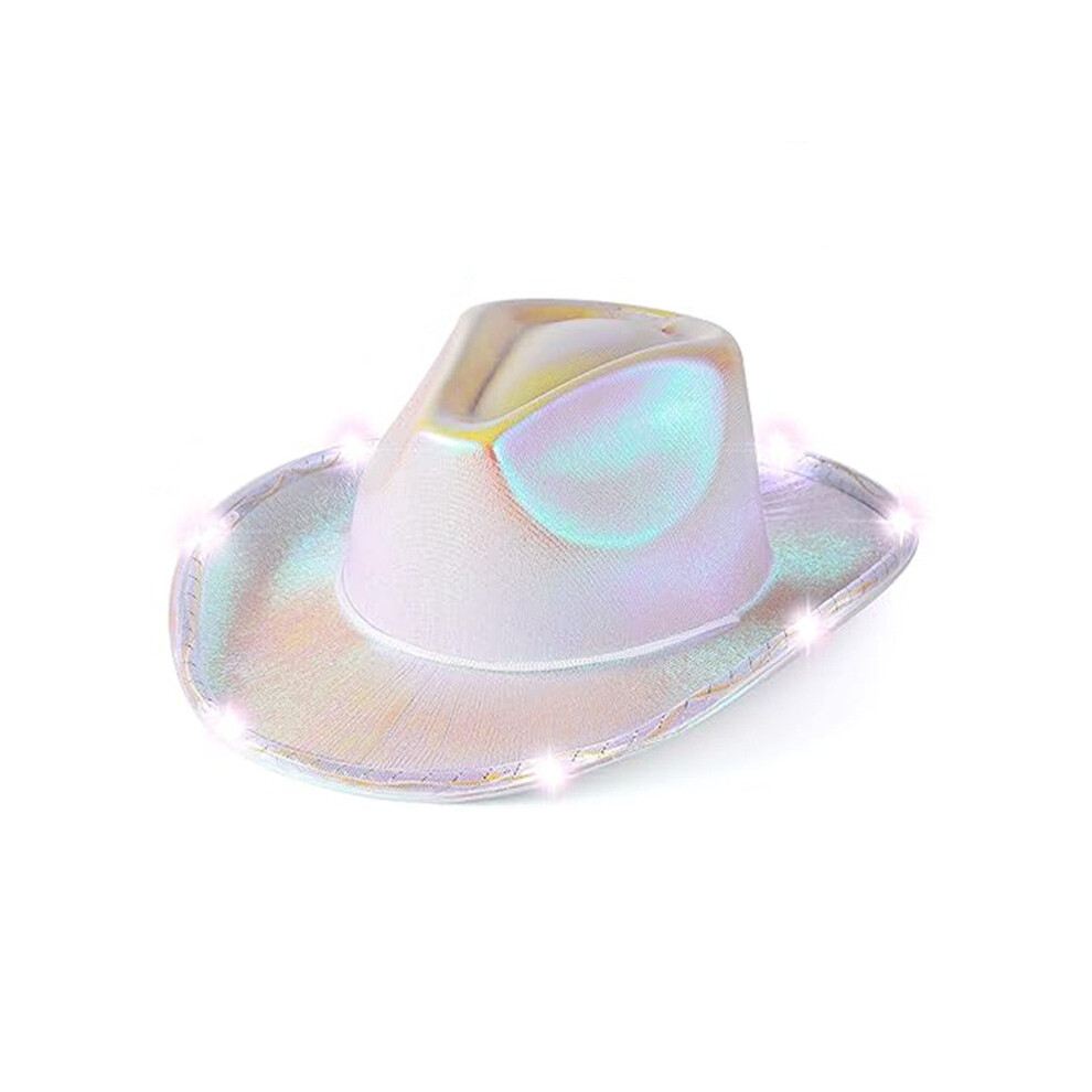 (Magenta)Chapeau de cowboy Halloween Cosplay Led avec lumières colorées ...