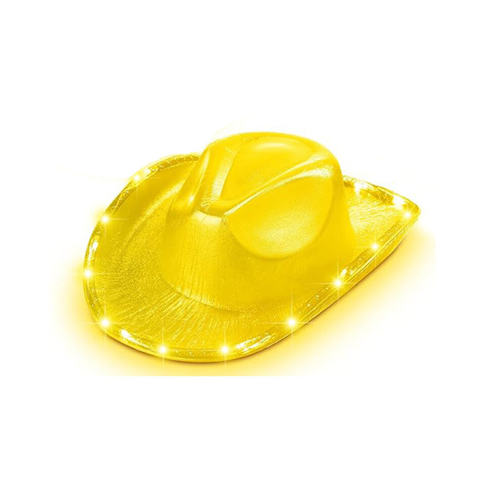 (Magenta)Chapeau de cowboy Halloween Cosplay Led avec lumières colorées ...