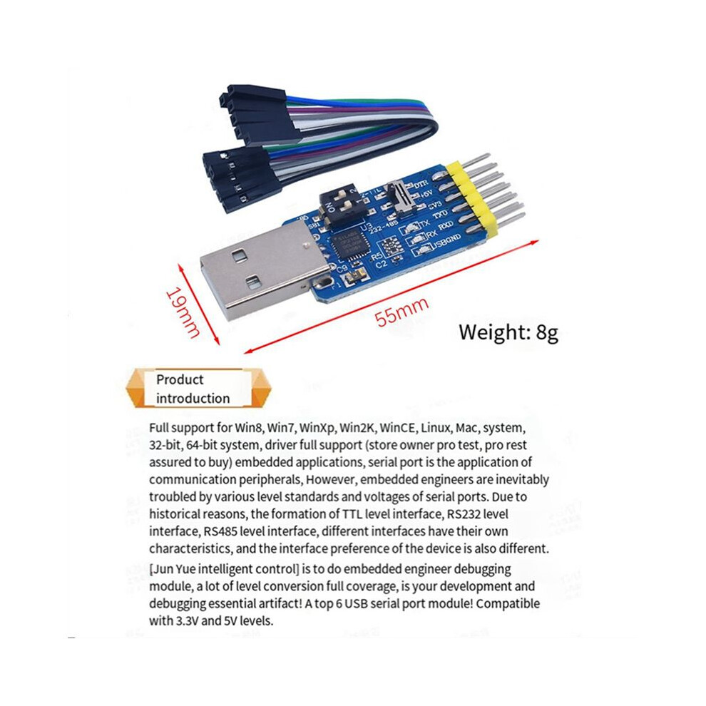6-In-1 Multifunctional USB to UART Serial Port Module USB TTL 485 232 ...
