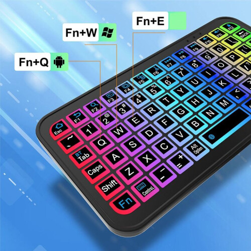 Wireless 5.2 Keyboard 5inch Keycups 7 Color Backlit Keyboard ...